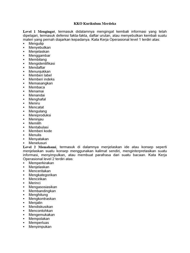 KKO Kurikulum Merdeka | PDF