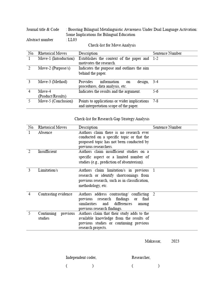 Checklist Sheet | PDF | Methodology | Rhetoric