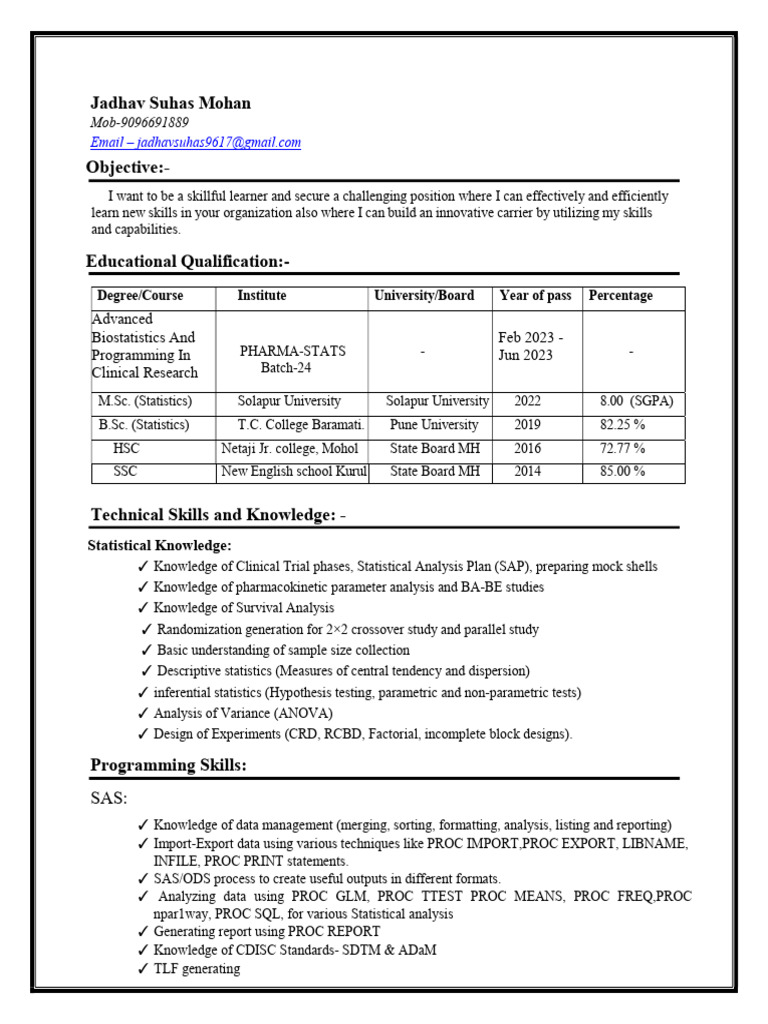 Aspiring Biostatistics Professionals | PDF | Statistics | Sas (Software)