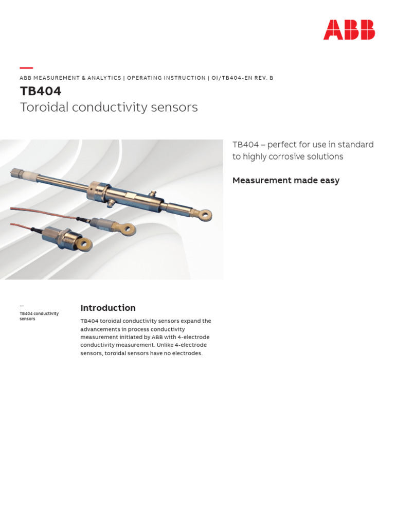 Toroidal Conductivity Sensors: Measurement Made Easy | PDF | Pipe ...