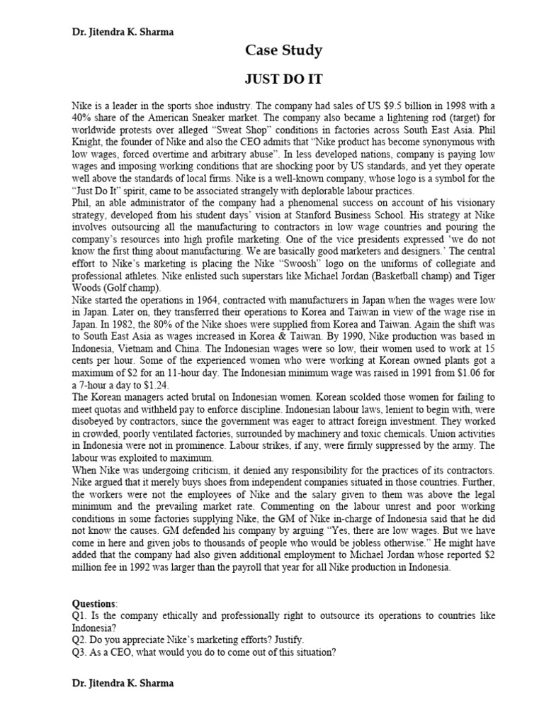 Nike's Labor Exploitation Case Study | PDF | Nike | Employment