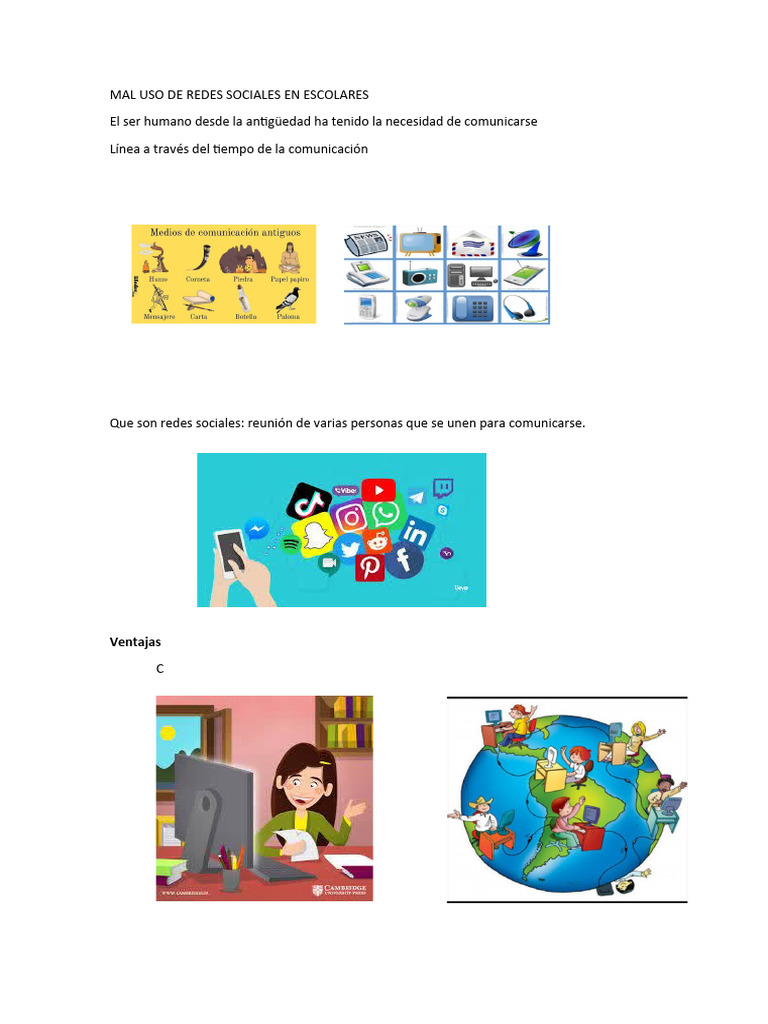 Mal Uso De Las Redes Sociales En Escolares Pdf