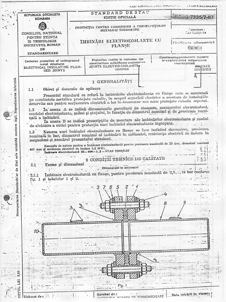 STAS 7335 - 7-Ed.1987 Imbinari Electroizolante Cu Flanse | PDF