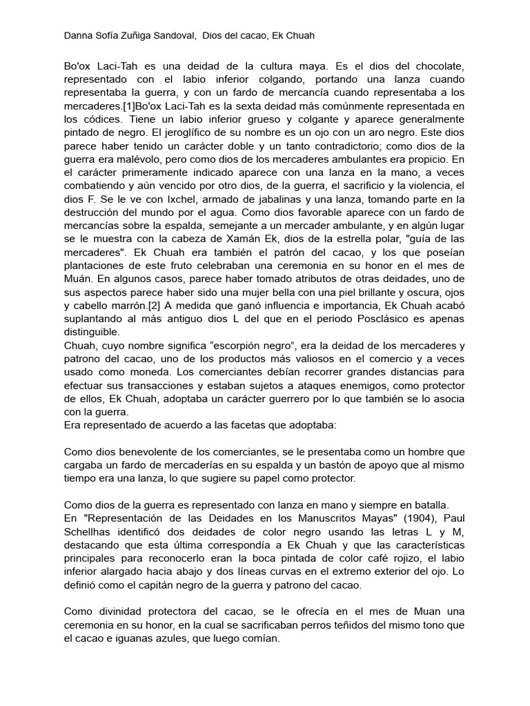 Dios Del Cacao, Ek Chuah | PDF | Deidades