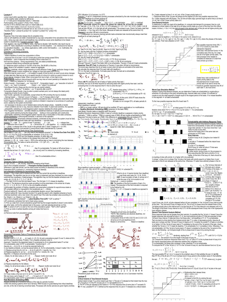 COEN 320 Midterm 2 Cheat Sheet FINAL | PDF | Scheduling (Computing) | Computing