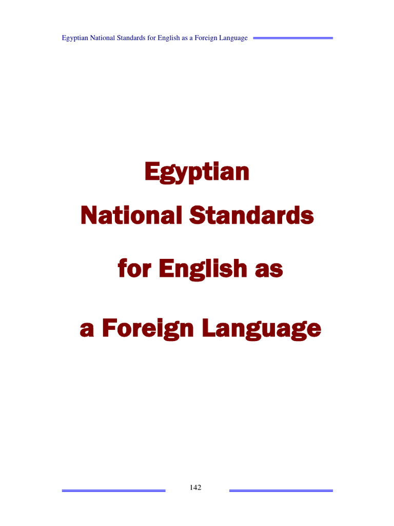 Eg National Standards of EFL | PDF | English Language | English As A ...