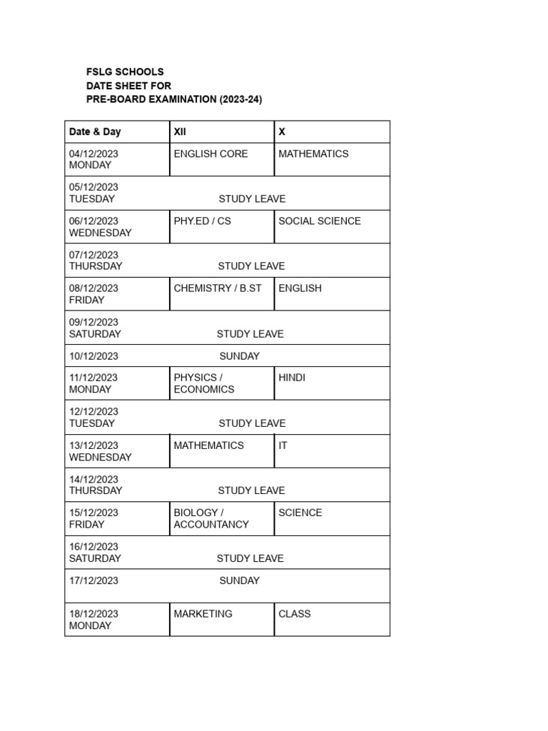 Preboard Examination 2023-24 | PDF