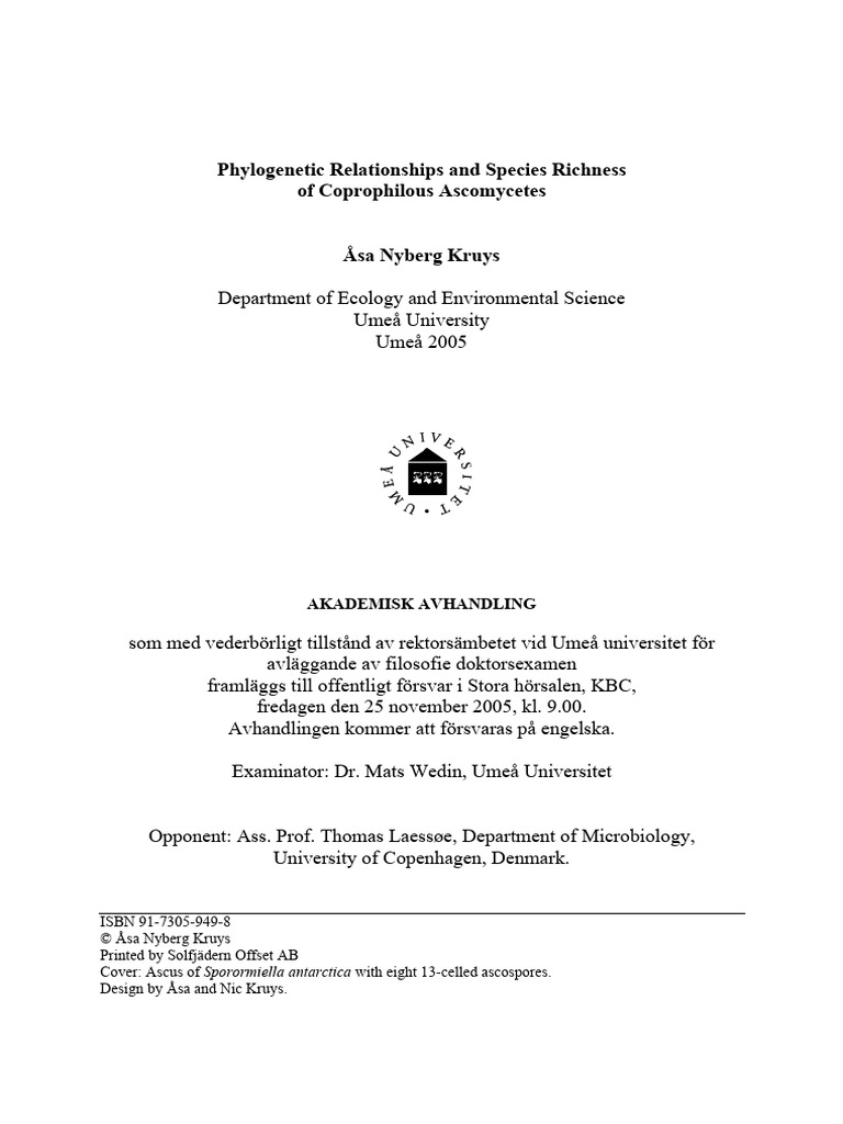 These Coprophile Asco ADN | PDF | Fungus | Mycology