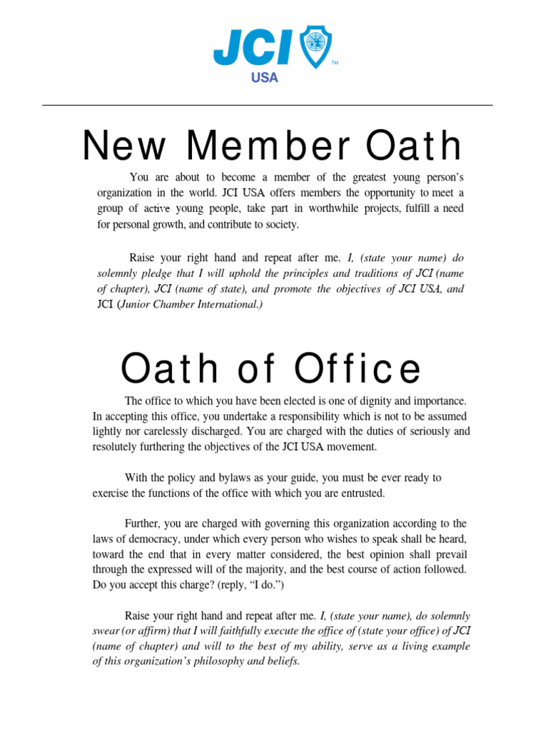 JCI USA Oath | PDF | Career & Growth | Social Science