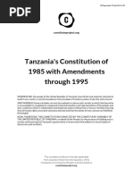 Constitution of The United Republic of Tanzania | PDF | Tanzania ...
