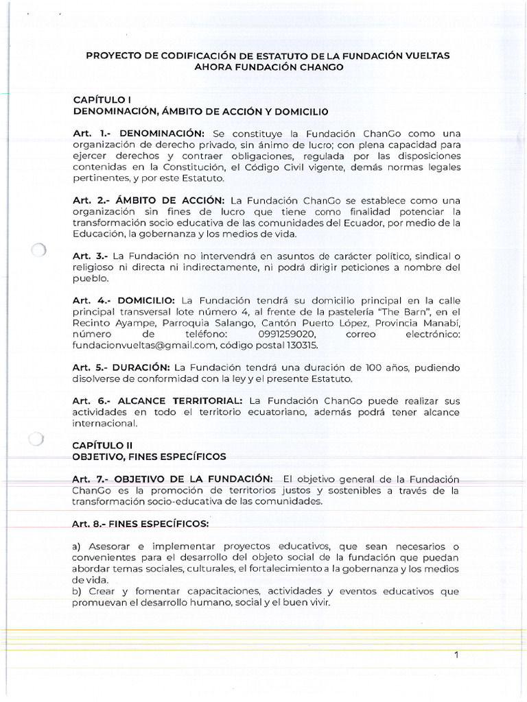 Estatuto ChanGo | PDF