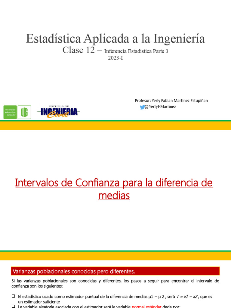 Intervalos de Confianza en Ingeniería | PDF | Intervalo de confianza | Estimador