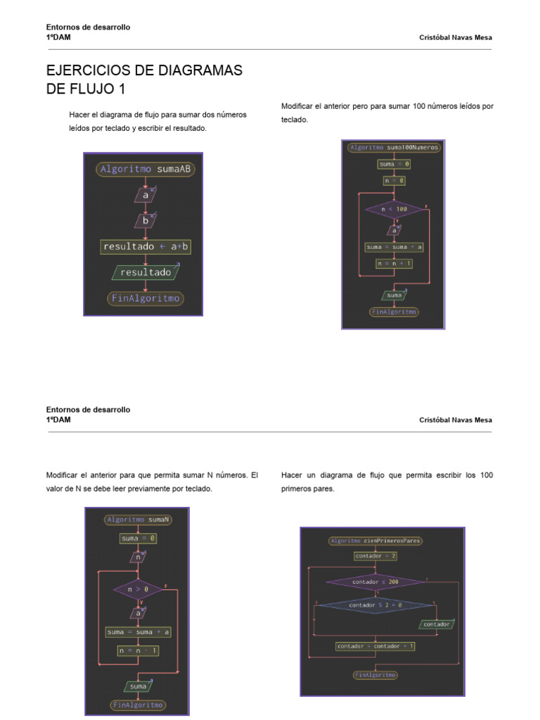 Ejercicios Diagramas De Flujo 1 Pdf 9302