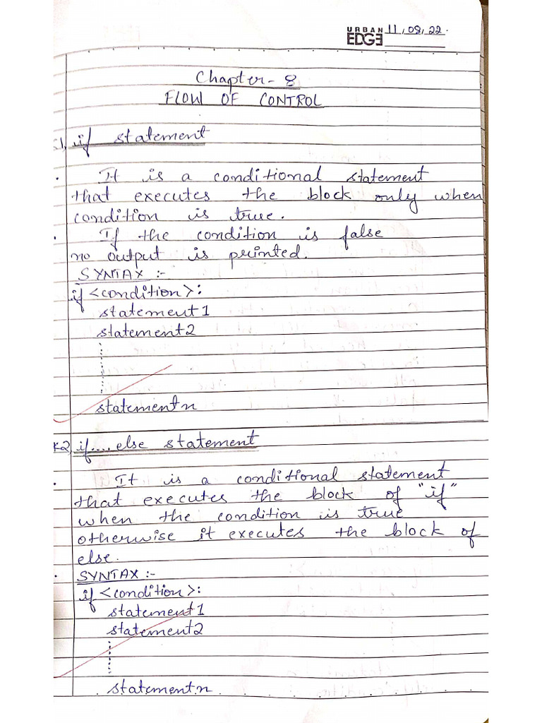 Flow of Control | PDF