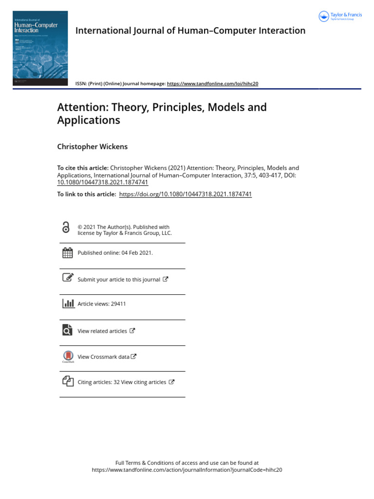 Attention Theory and Applications Overview | PDF | Attention | Workload