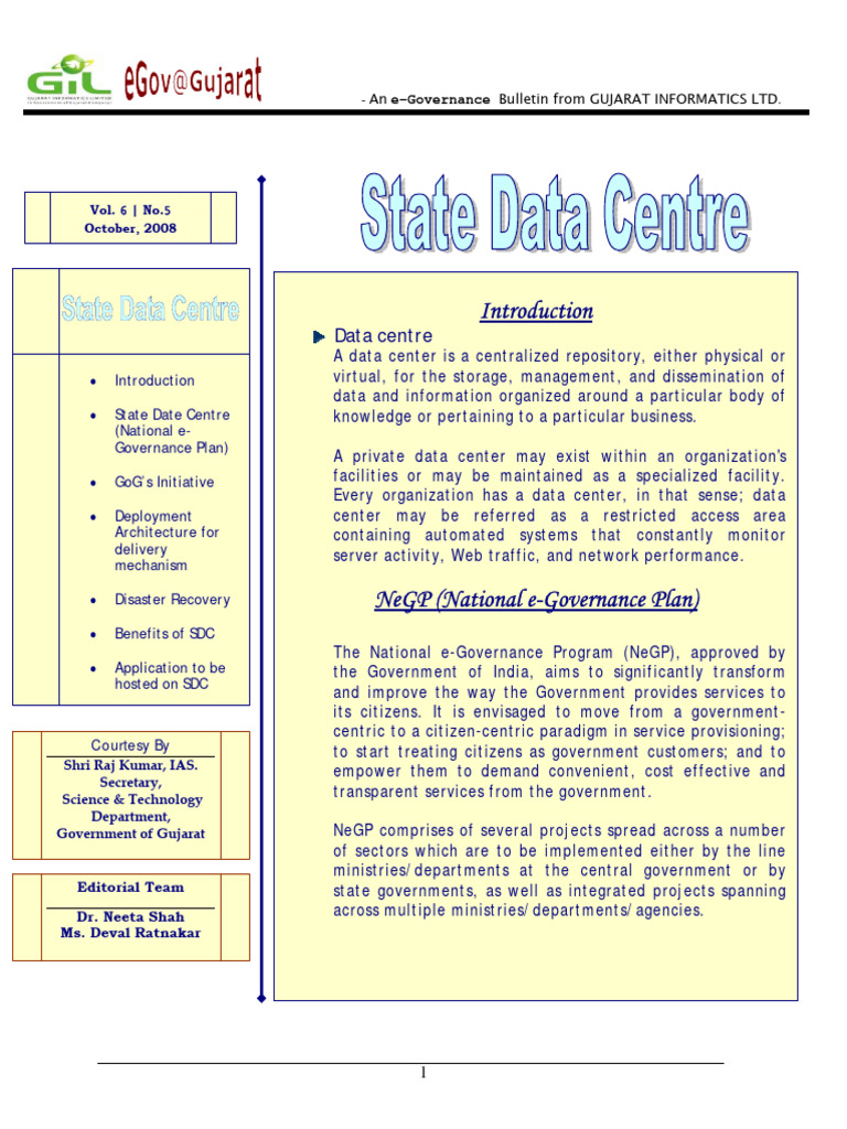 State Data Centre | Download Free PDF | Data Center | Computer Network