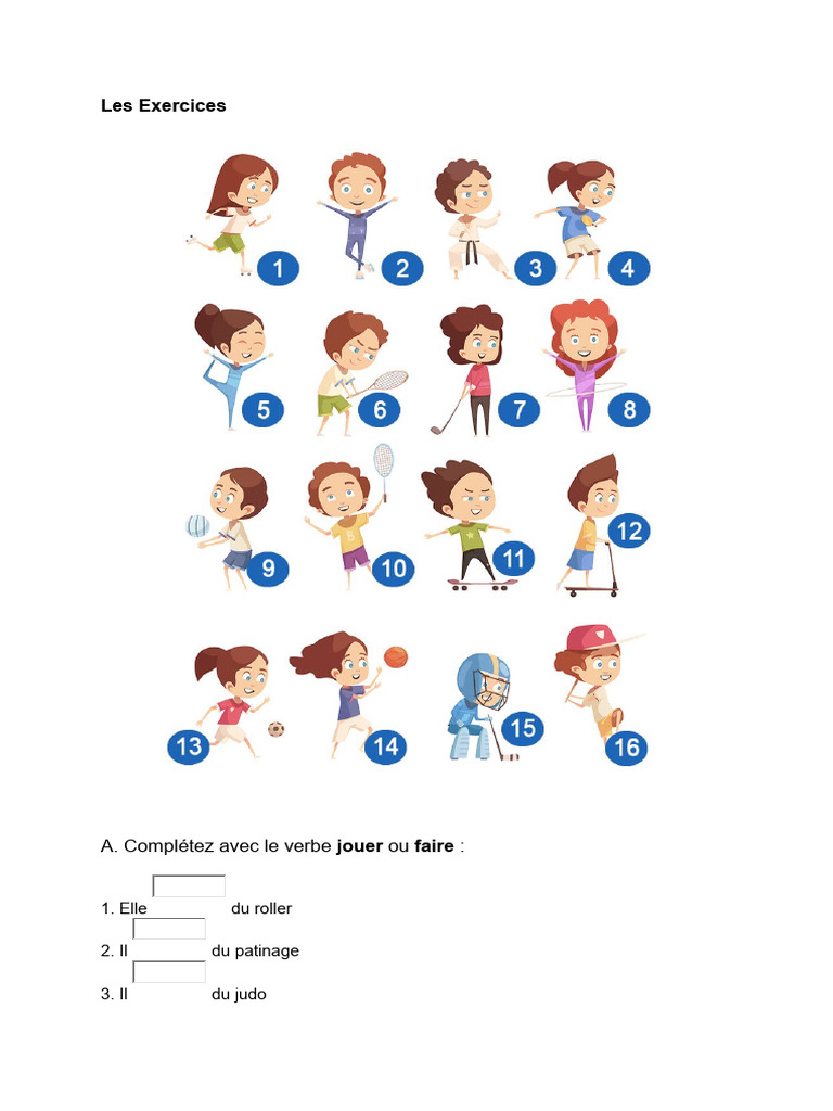 Exercices sur "faire" et "jouer" | PDF