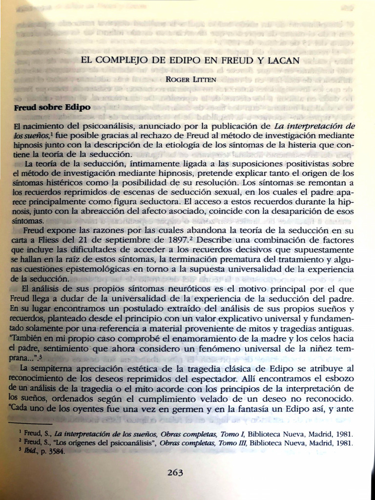 Litten, Roger - El Complejo de Edipo en Freud y Lacan | PDF | Jacques ...