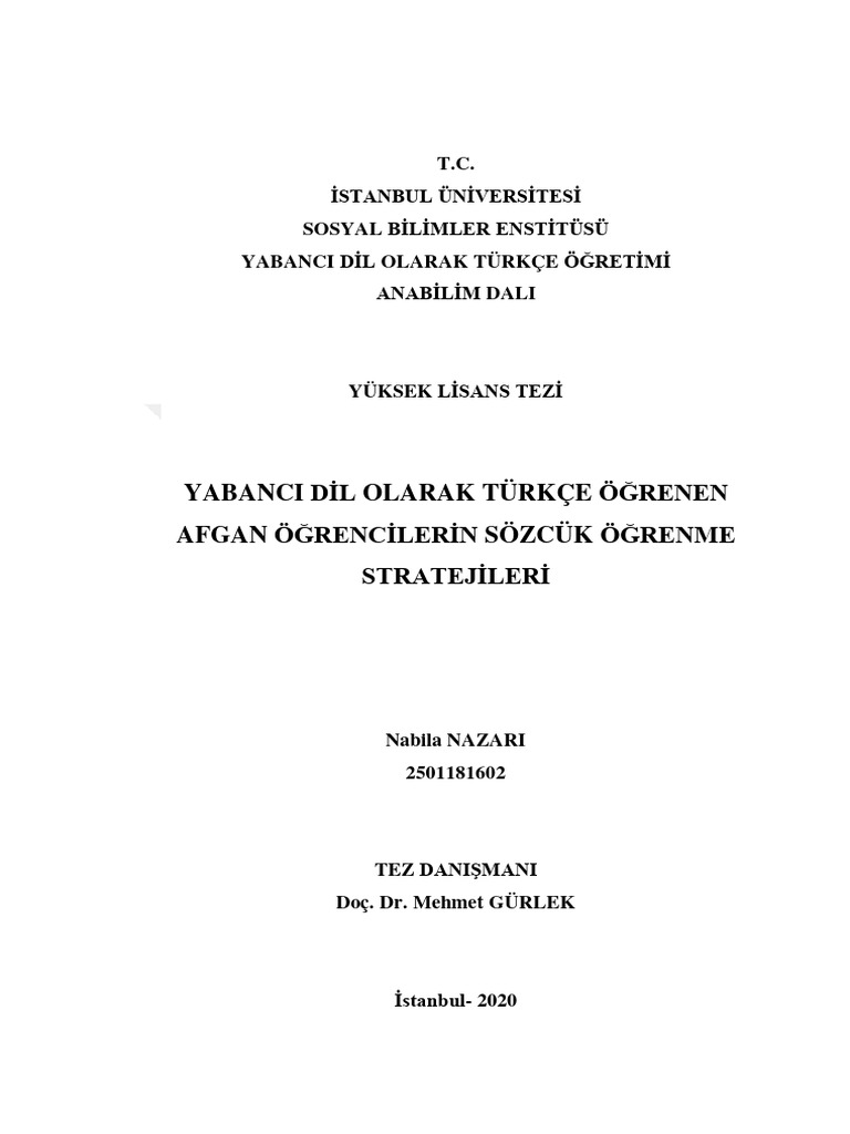 Nazari 2020 Afgan Gürlek | PDF