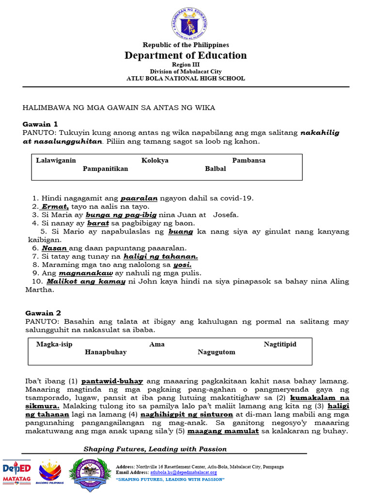 Fil-7 Sample - ASSESSMENT | PDF