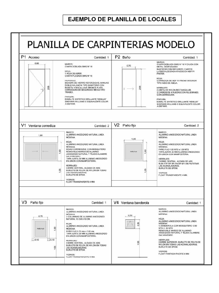 Ejemplo de Planilla de Carpintería | PDF