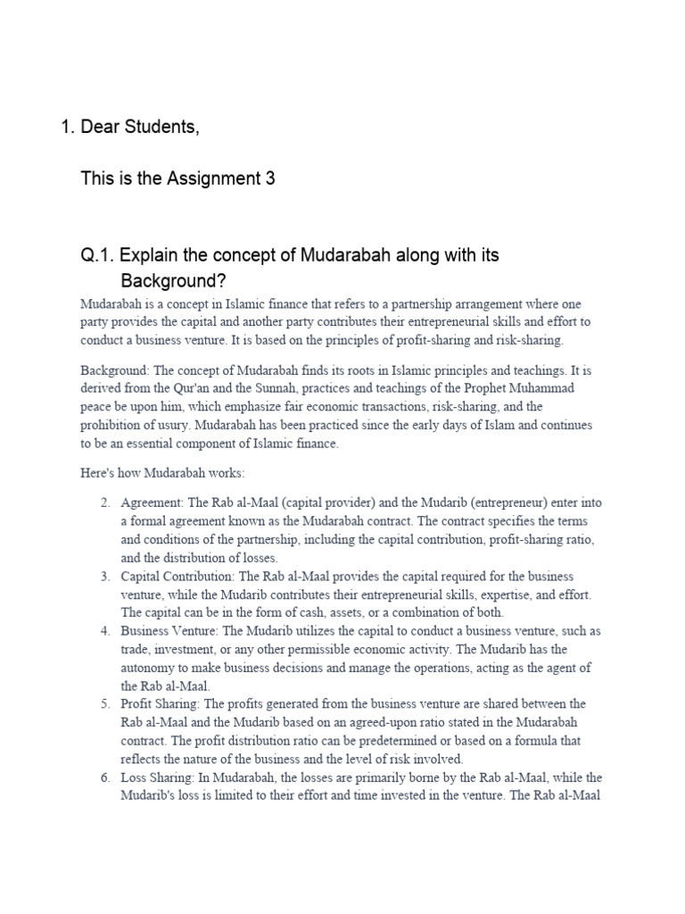 IB Solved Assignment 3 | PDF | Islamic Banking And Finance | Banks IB Solved Assignment 3 | PDF | Islamic Banking And Finance | Banks