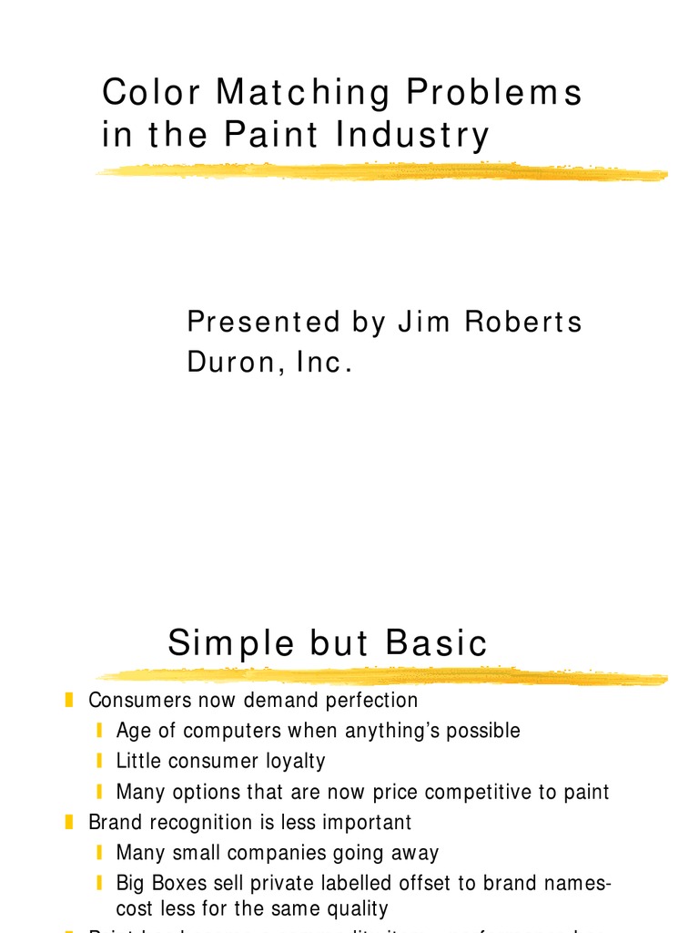 Color Matching Problems in The Paint Idustry | PDF | Pigment | Paint