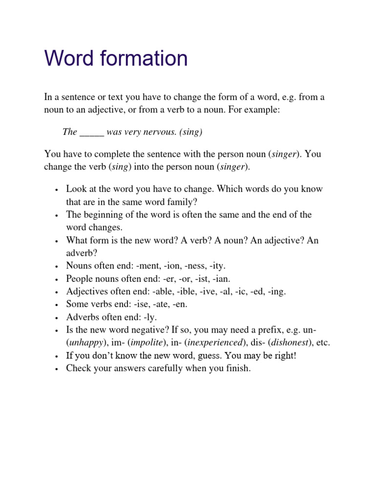 Word Formation | PDF