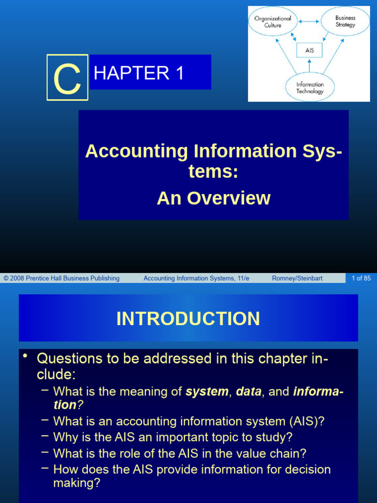 AIS Chapter 1 | PDF | Information System | Information