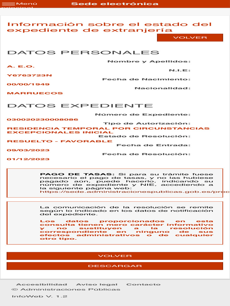 Información Sobre El Estado Del Expediente de Extranjería 2 | PDF