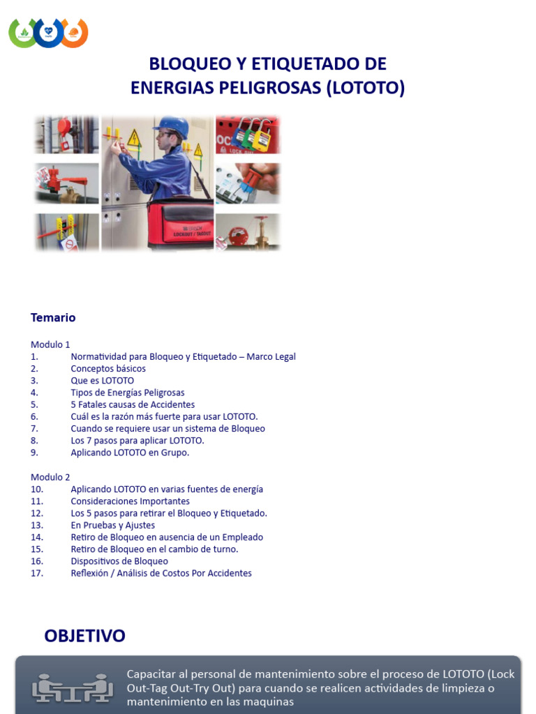 Procedimiento LOTOTO: Seguridad Energética | PDF | Motores | Calor