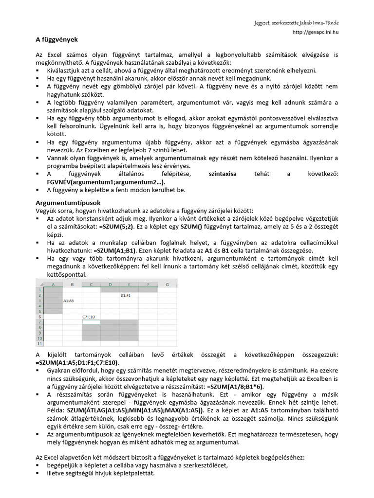 Jegyzet2 Fuggvenyek | PDF
