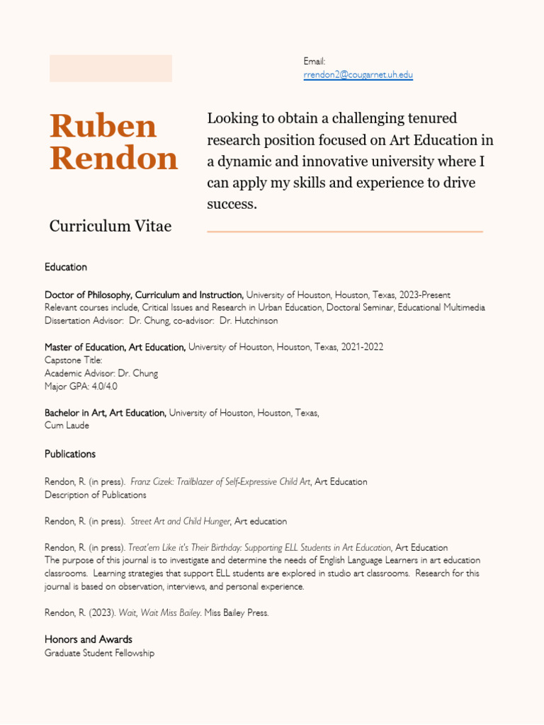 CV Cuin7374 | PDF | Human Communication | Behavior Modification