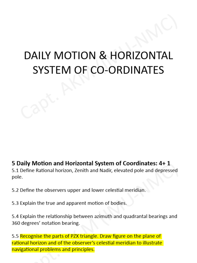 Daily Motion of Celestial Bodies | PDF | Horizon | Latitude