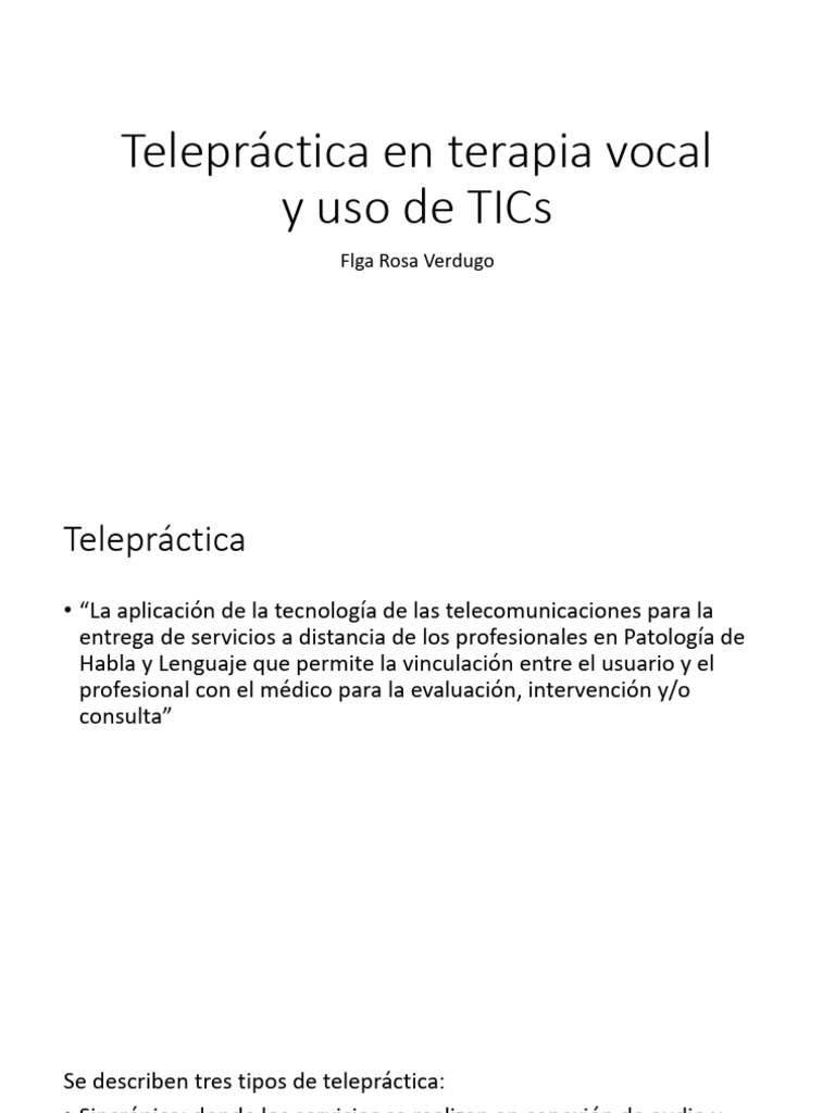 TelepraÌ - Ctica en Terapia Vocal y Uso de TICs | PDF | Internet | Videotelefonía