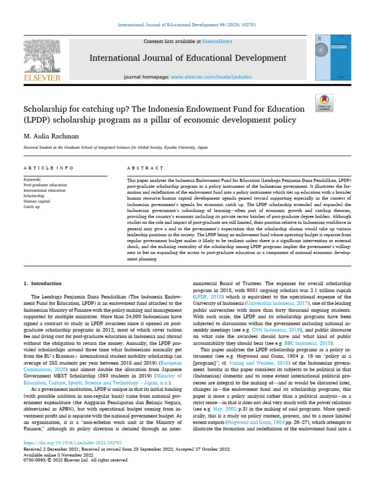 Scholarship For Catching Up The Indonesia Endowment Fund For Education ...