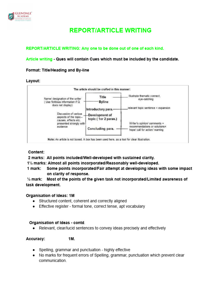 REPORT - ARTICLE WRITING - GR XII - '23-'24 | PDF | Human Communication REPORT - ARTICLE WRITING - GR XII - '23-'24 | PDF | Human Communication