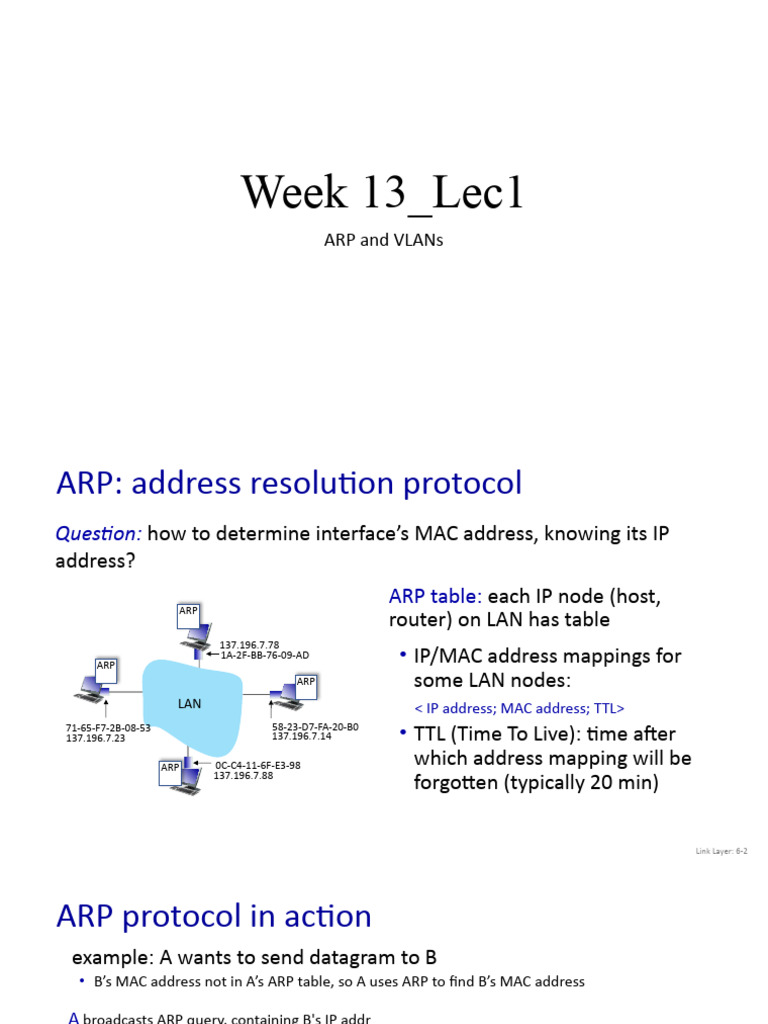 Week13 Lec1-VLANS | PDF | Internet Protocols | Computer Network