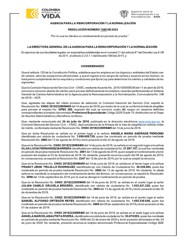 1385 - 27062023 - Carolina Navas Molano - Nombramiento | PDF ...