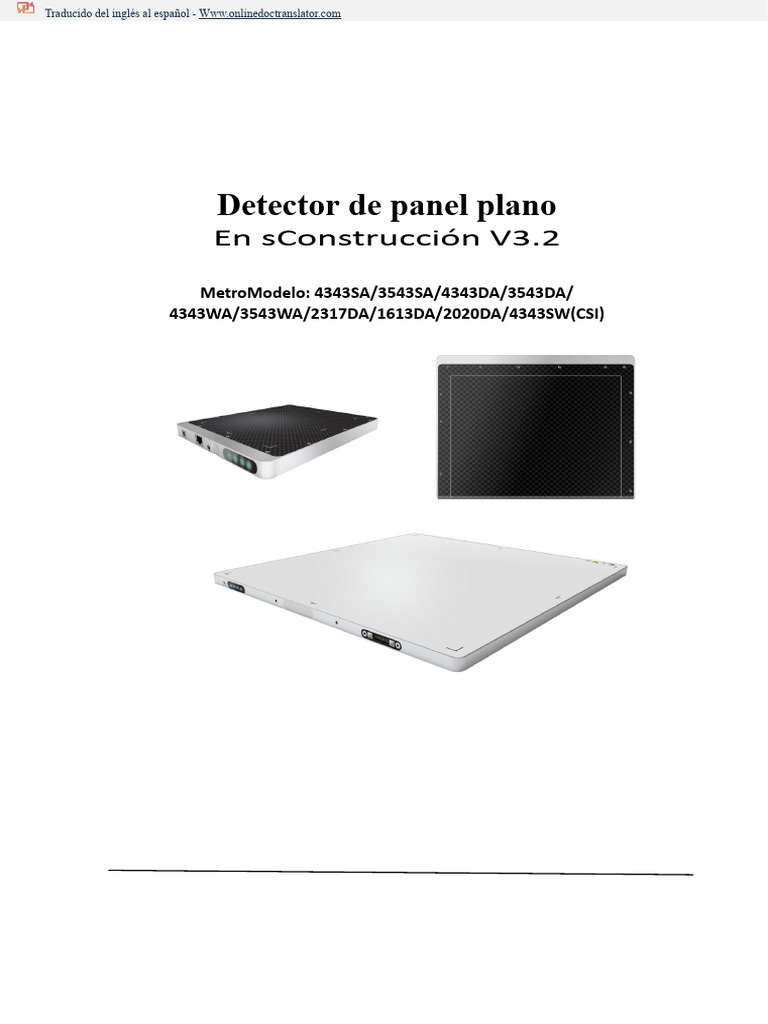 Manual del Usuario del Detector de Panel Plano | PDF | Ventana ...