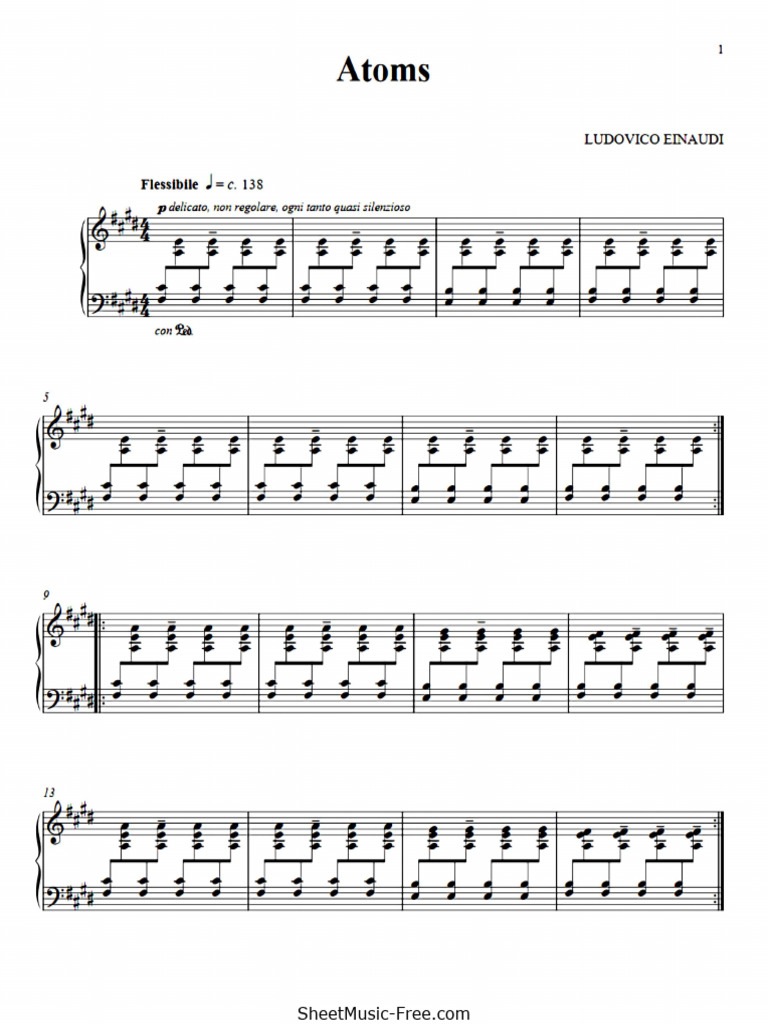 Atoms Sheet Music Ludovico Einaudi SheetMusic | PDF