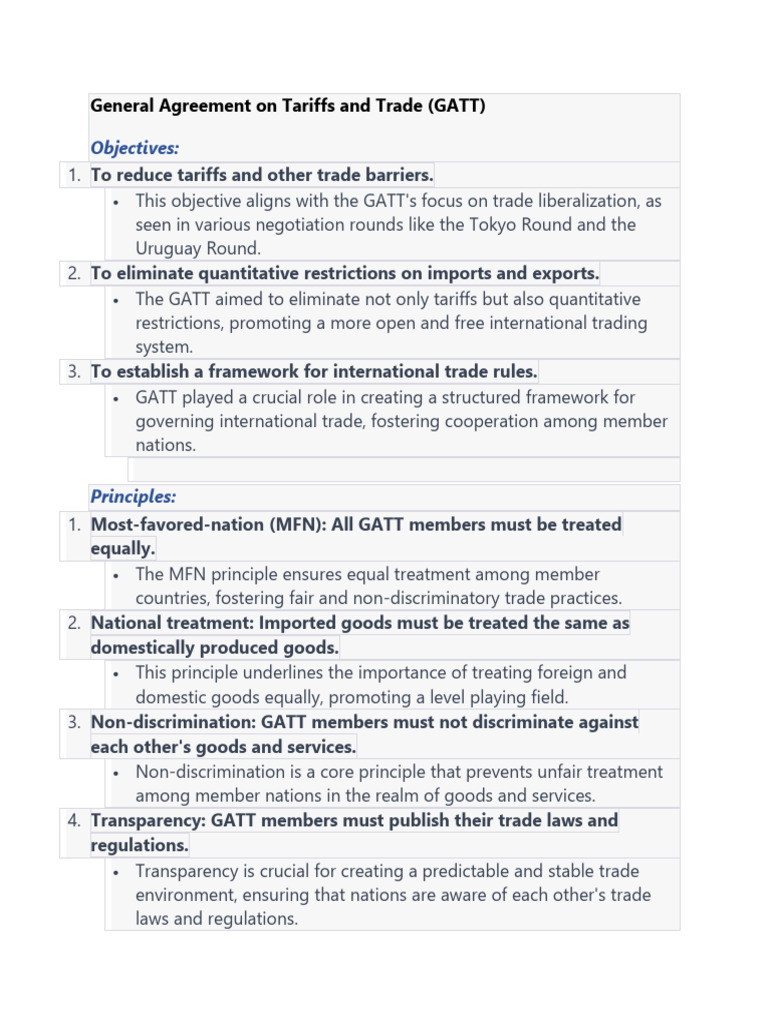 Gatt WB | PDF | General Agreement On Tariffs And Trade | World Trade ...