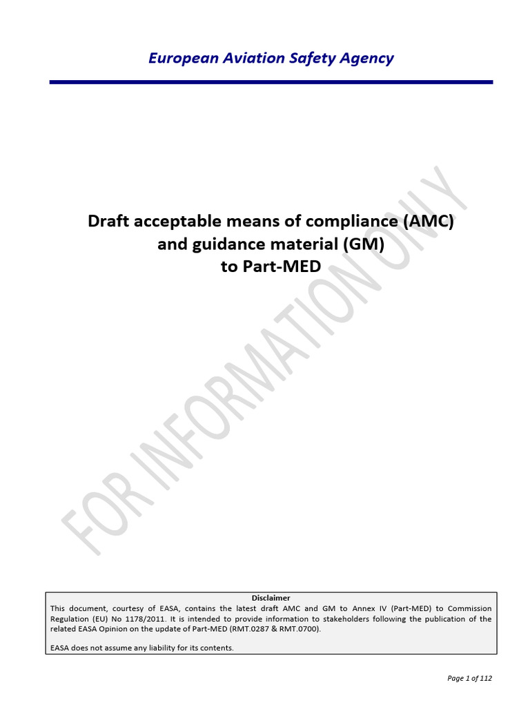 Draft AMC & GM To Draft Part-MED (For Information Only) | Download Free ...