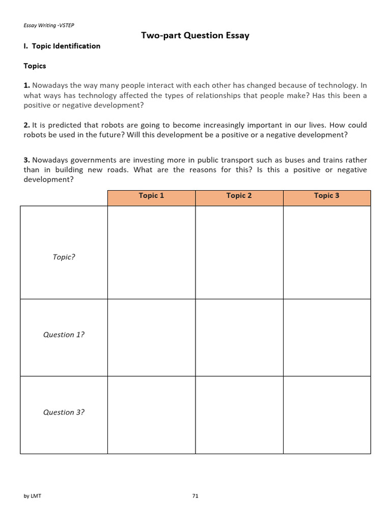 Two-Part Question Essay | PDF | Robot | Robotics