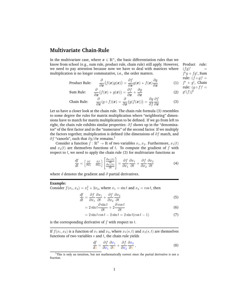 Multivariate Chain-Rule | PDF | Gradient | Matrix (Mathematics)