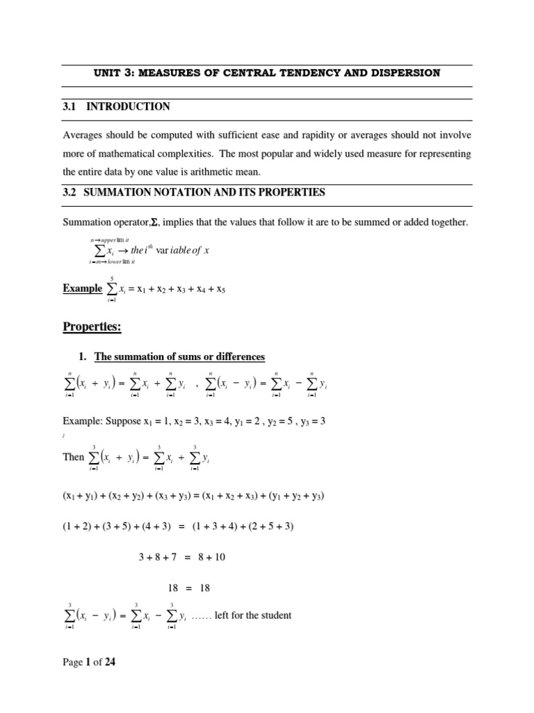 UNIT 3 Stat I | PDF | Mean | Mode (Statistics)