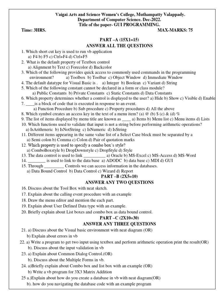 GUI Question - Model | PDF | Databases | String (Computer Science)