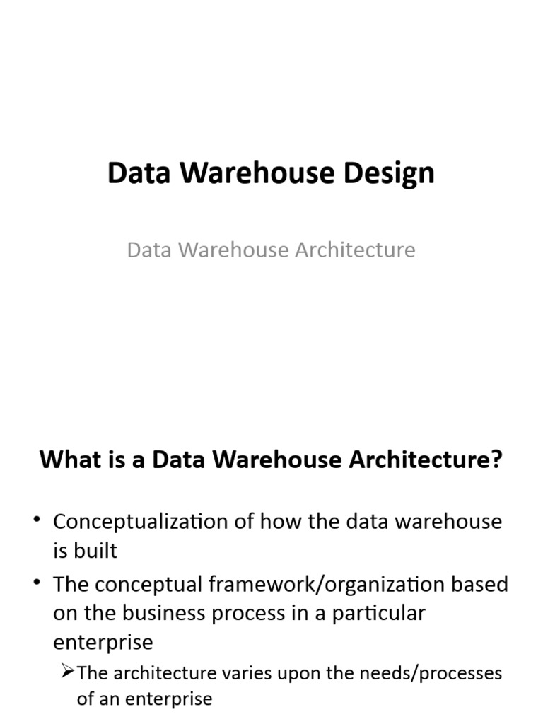 Lecture 2 Data Warehouse Architecture Pdf Data Warehouse Data Management