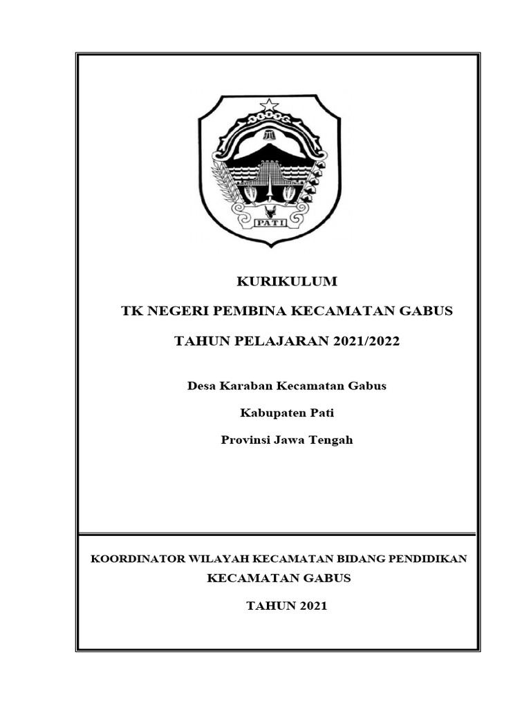 Kurikulum TK N Pembina 2021-2022-Dikonversi | PDF