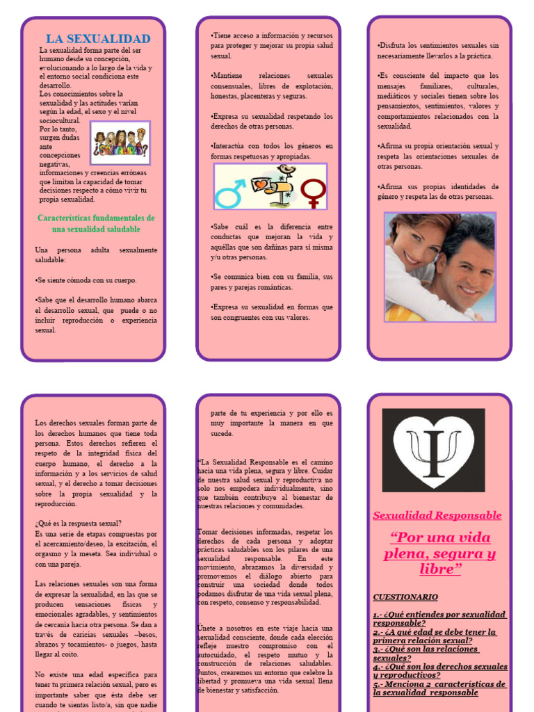 Triptico de La Sexualidad | Descargar gratis PDF | La sexualidad humana | Ciencias del ...